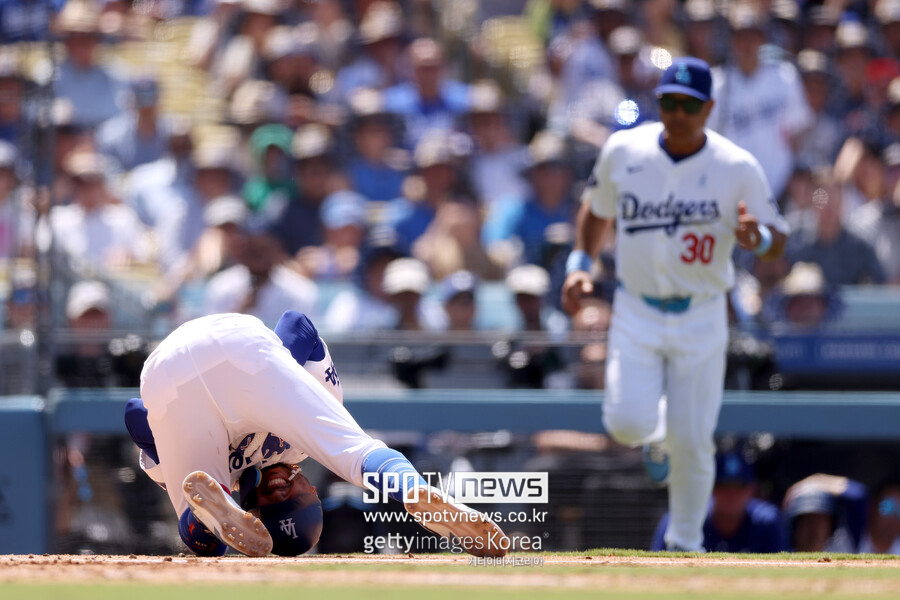 157km 강속구에 MVP 출신 주전 유격수가 날아갔다…LAD 대책 있나